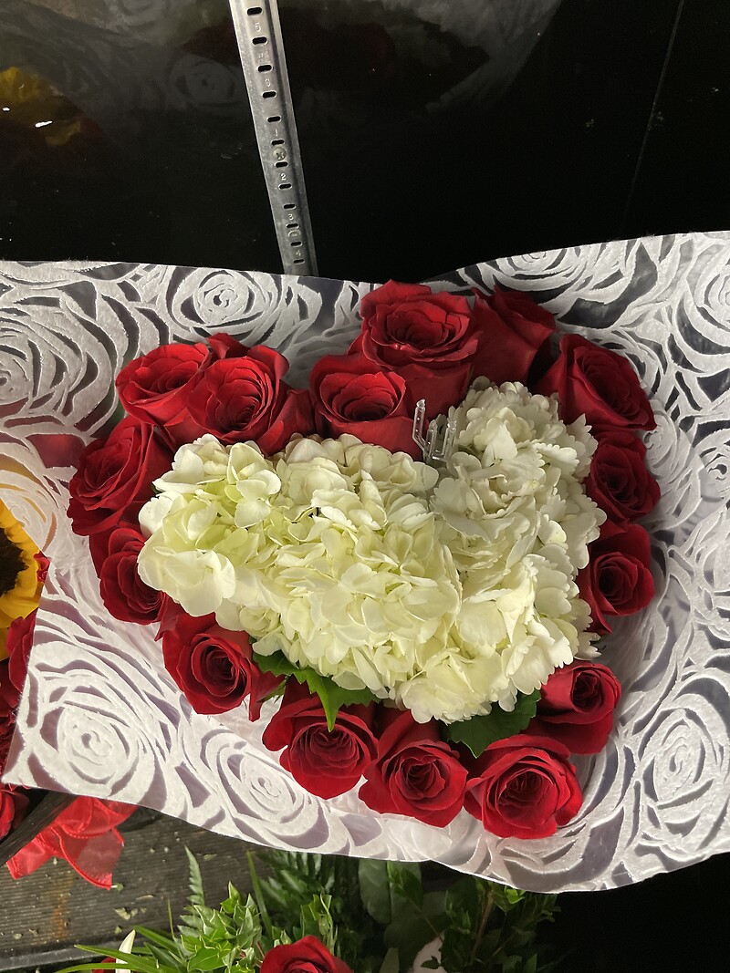 Beautiful Wrapped Roses, Heart Shape arranged by a florist in ...